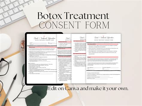 Botox Treatment Consent Form Printable Esthetician Treatment Consent