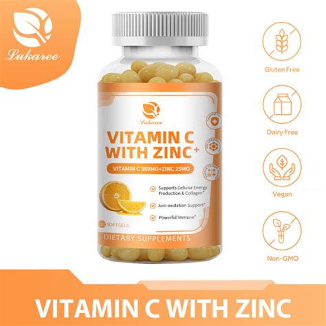 Lukaree Ascorbic Acid Vitamin C Plus Zinc For Immune System Supports