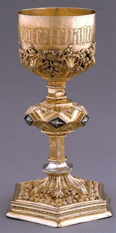 Ornate Gold Chalice For Religious Art Decor