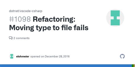 Refactoring Moving Type To File Fails · Issue 1098 · Dotnetvscode Csharp · Github