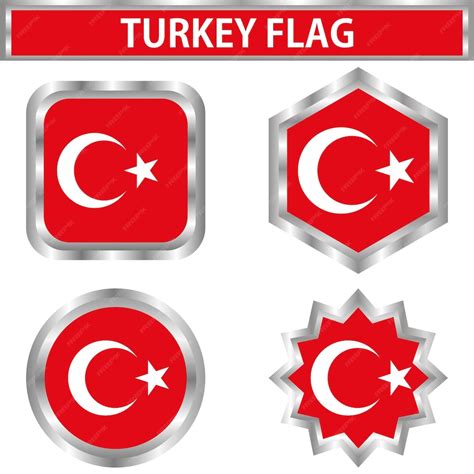 Premium Vector Turkey Flag Vector Design With Stainless Style Frame