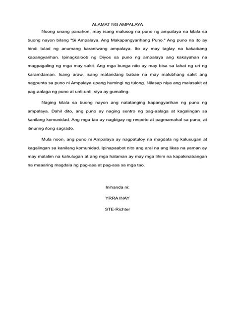 Alamat Ng Ampalaya Yrra Pdf