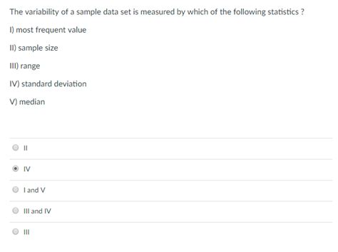 solved the variability of a sample data set is measured by