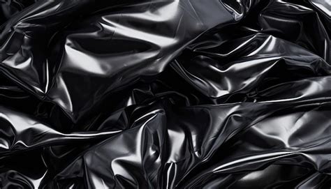 Premium Ai Image Crumpled Glossy Dark Polyethylene Texture
