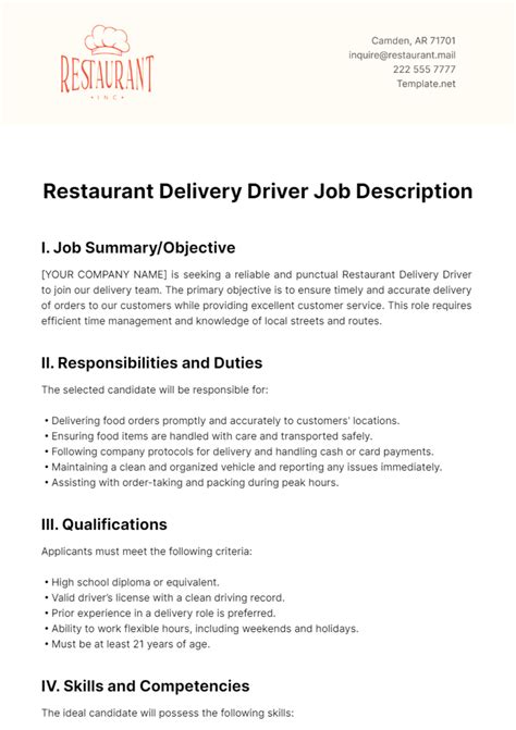Page 3 Free Job Description Templates And Examples Edit Online And Download