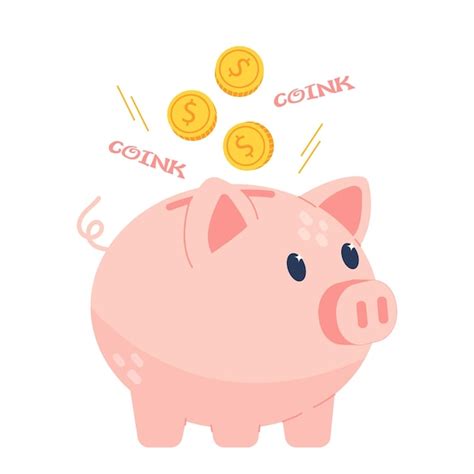 Cofrinho Rosa Porco Fofo Com Moedas Isoladas No Fundo Branco Porquinho
