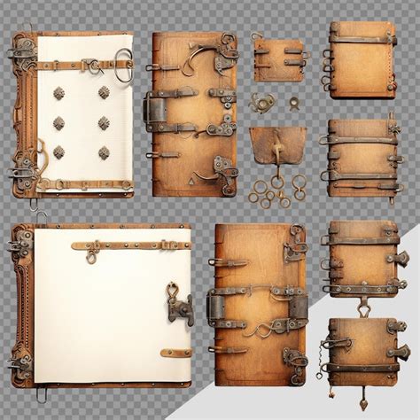 Premium Psd A Couple Of Pages And Fasteners Png Isolated On
