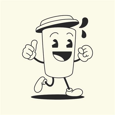 Premium Vector Funny Running Coffee Paper Cup To Go Hot Beverage