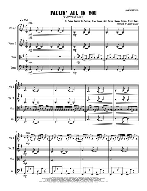 Fallin All In You Arr Alison Gillies Sheet Music Ed Sheeran