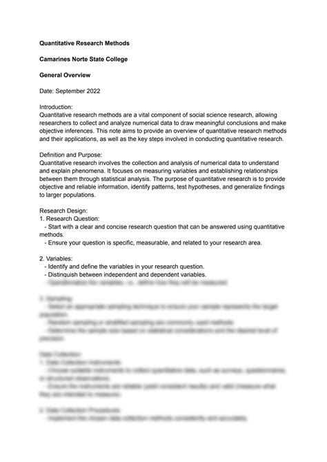 Solution Quantitative Research Methods General Overview Studypool