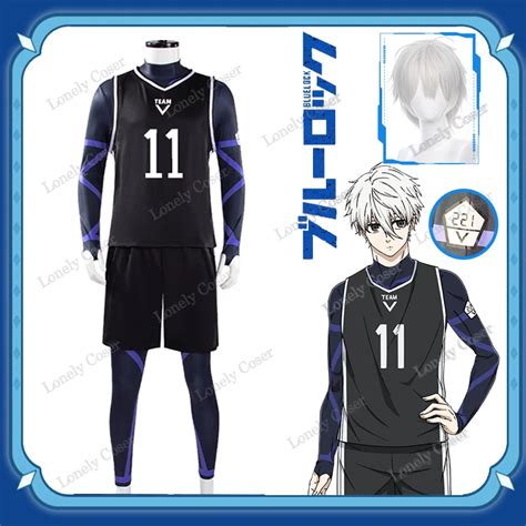 Anime Seishiro Nagi Cosplay Costume Wig 11 Team V Uniform Jumpsuit