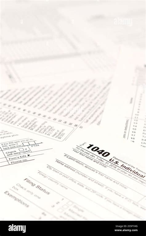 Blank Income Tax Forms American 1040 Individual Income Tax Return Form Papers With Empty And