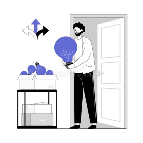 Finding Ideas Solutions Thinking Brainstorming Process Man Coming