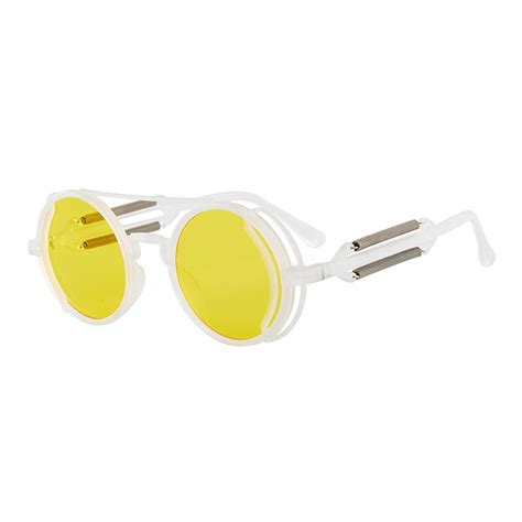 Punk Sunglasses Round Frame Retro Steampunk Style Grandado