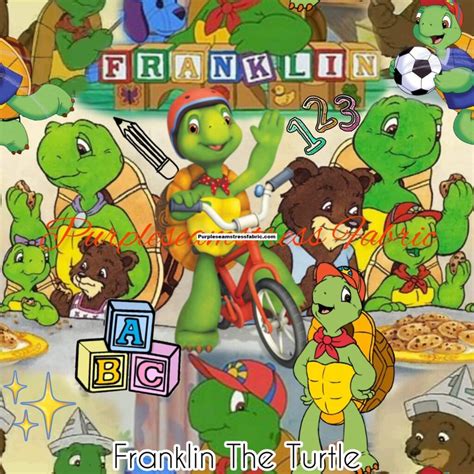 Franklin The Turtle Fabric Purpleseamstress Fabric