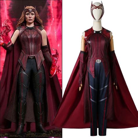 Wanda Maximoff Cosplay Fantasia Escarlate Bruxa Acessório De Cabeça E Calças Conjunto Completo