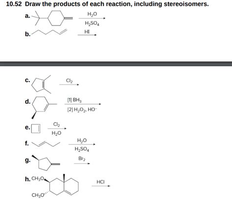 [solved] Alkene Reactions Practice Problems 10 49 Draw The Course Hero