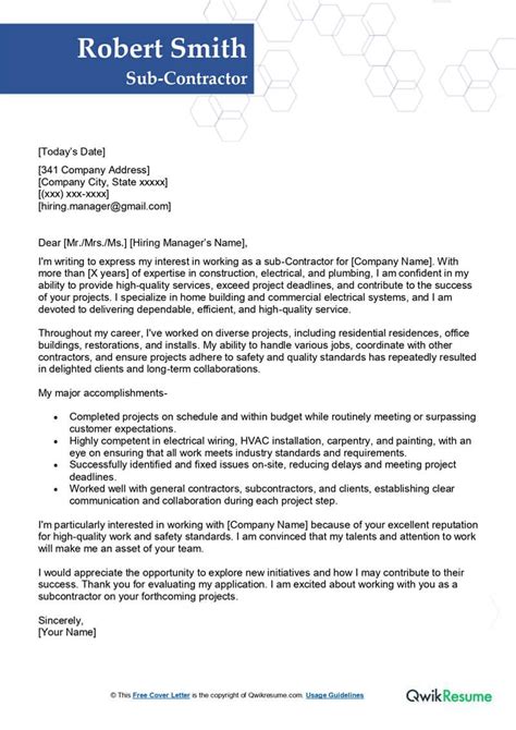 Construction Cover Letter Template Pdf