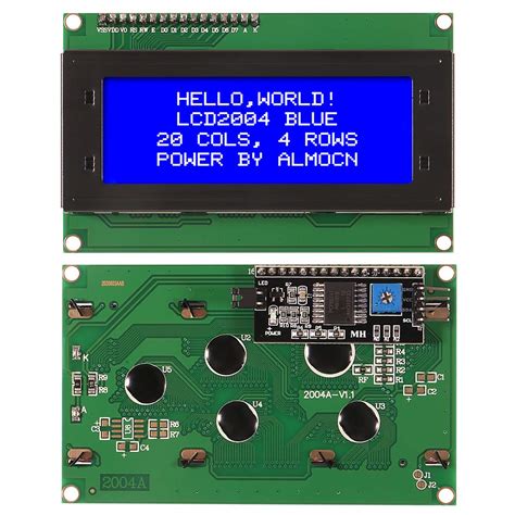 ALMOCN IIC I2C TWI Serial 2004 20x4 LCD Display Module With I2C Interface Adapter Blue Backlight