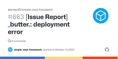 Issue Report Butter Deployment Error Issue Atampy Simple Mod Framework GitHub
