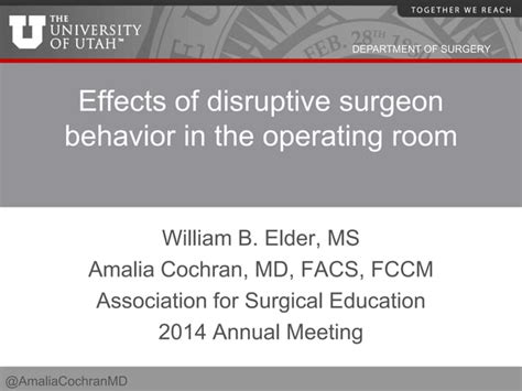 Effects Of Disruptive Surgeons Ase 2014 Ppt
