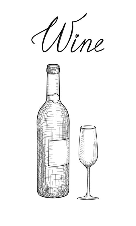 Drink Wine Set Cafe Menu Banner With Wineglass Drawing Retro