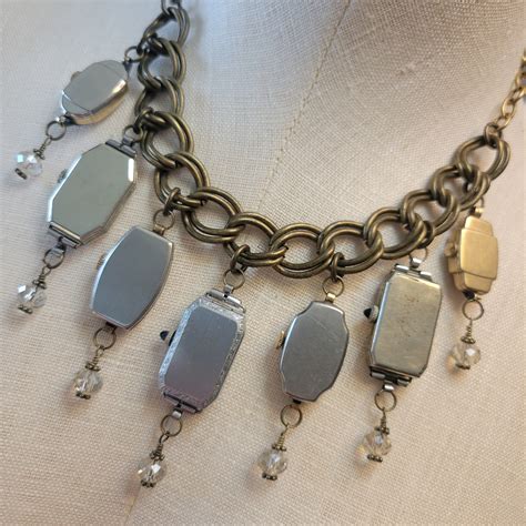 Vintage Art Deco Watch Assemblage Necklace Upcycled Etsy