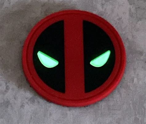 Deadpool Pvc Patch Tactical Morale Gun Glow In Dark Eyes Superhero