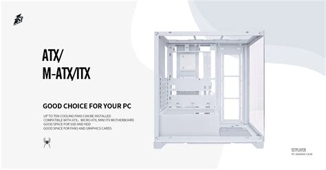 1st Player Miku Mi8 Atx M Atx Mini Itx Gaming Pc Case Black White