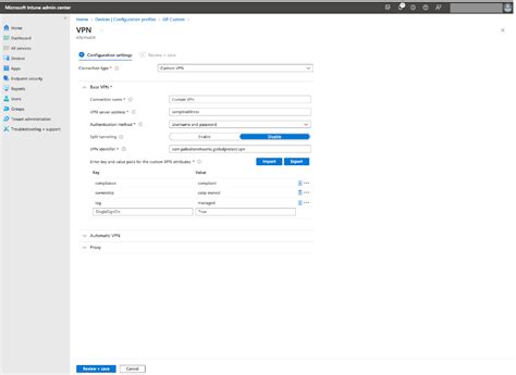 screenshot of tag configuration