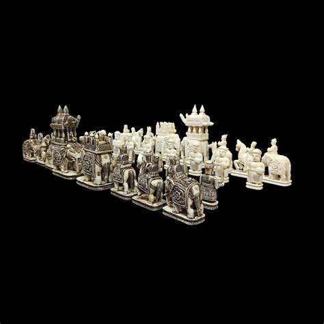 Camel Bone Chess Set Maharajah Bone Chess Pieces