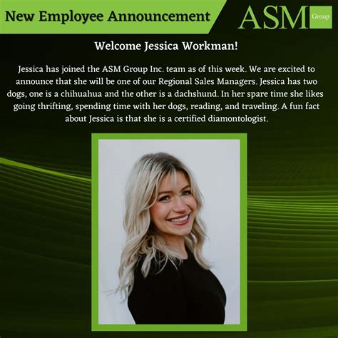 Welcome To The Asm Team Jessica Asm Group Inc