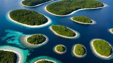 Premium Photo Aerial Archipelago Birdseye View Of Scattered Island Chain
