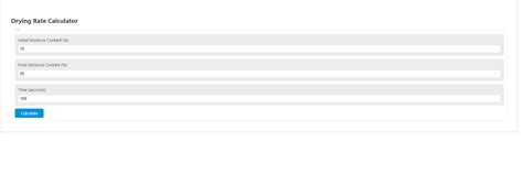 Drying Rate Calculator Calculator Academy