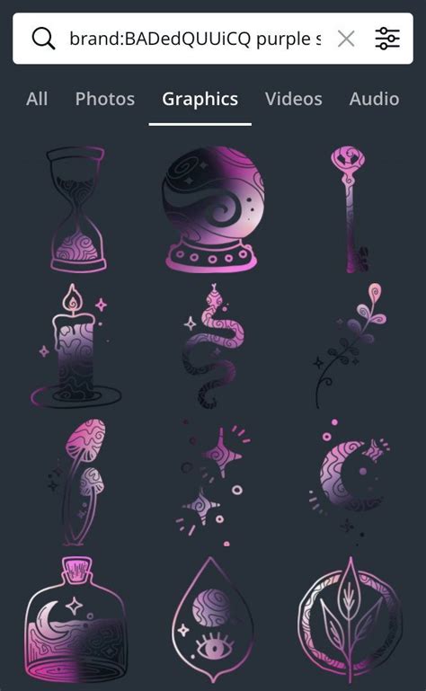 Purple Witchy Graphics On Canva Pro Graphic Shapes Design Canvas Learning Canvas Designs