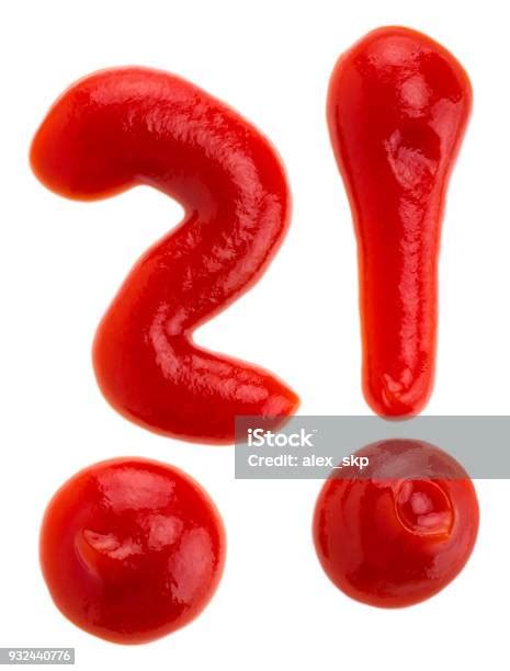 Saus Tomat Dalam Bentuk Tanda Tanya Foto Stok Unduh Gambar Sekarang Krim Saus Tomat Bahan