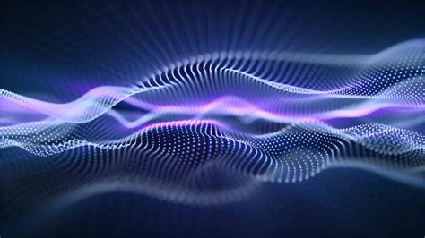 Looped Abstract Particle Flow Background With Elegant Waves Bright Blue And Pink Purple Glow
