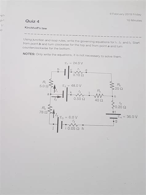 Solved February Friday Minutes Quiz Kirchhoff S Chegg