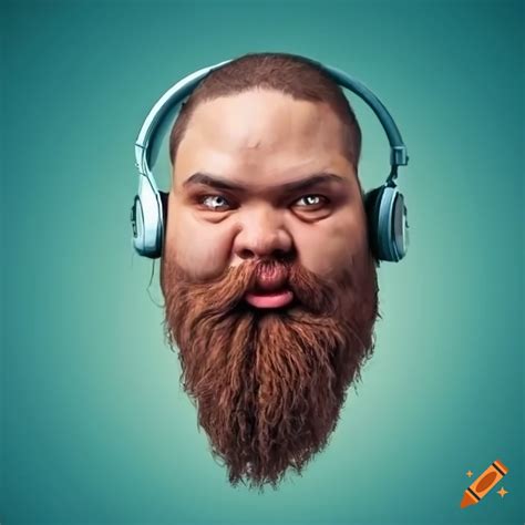 Funny Image Of A Bearded Man Rocking Out With Headphones On Craiyon