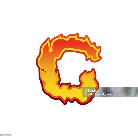 Surat C Kebakaran Huruf Font Api Karakter Alfabet Tato Alfabet Tanda