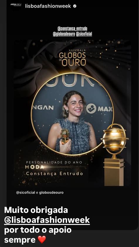 Lisbon Designer Constança Entrudo Honored At Portugals 29th Globos De