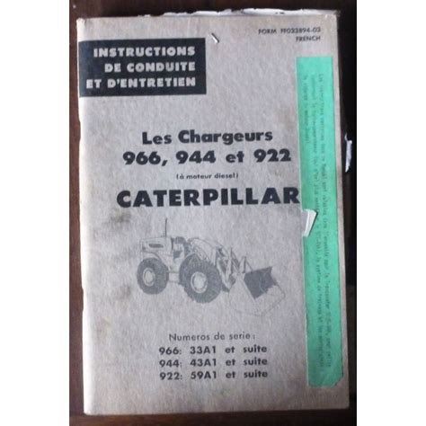 Caterpillar 966 944 922 Manuel Dentretien Me Cat 966