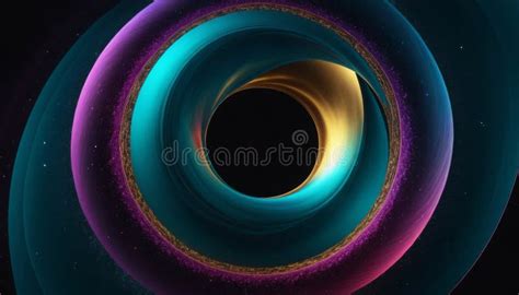 Abstract Cosmic Vortex Teal Gold And Purple Nebula Background Stock