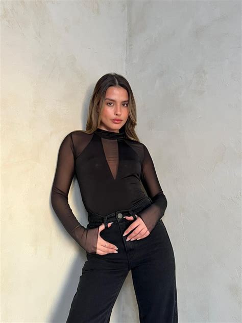 בגד גוף שילוב שקוף מריל קולקשיין