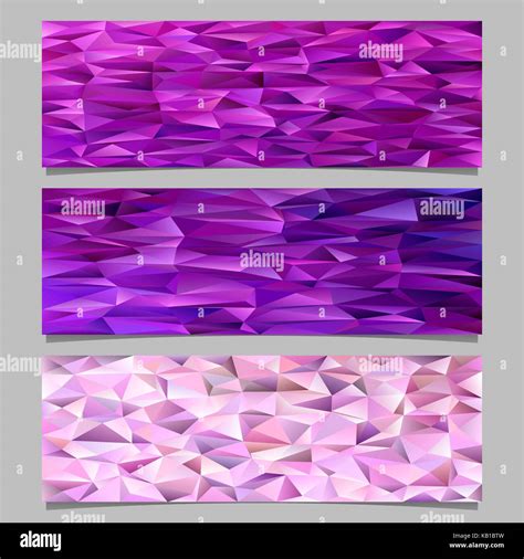 Abstract Triangular Polygon Pattern Mosaic Banner Template Background Set Vectors From Colored
