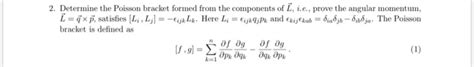 solved 2 determine the poisson bracket formed from the