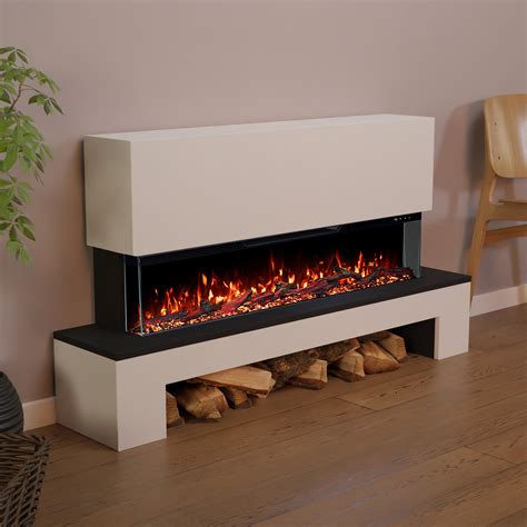 Glow Fire Glow Fire Cobalt Mit Holzfach Schwarz Grau Weiß Elektrokamin Einbaukamin