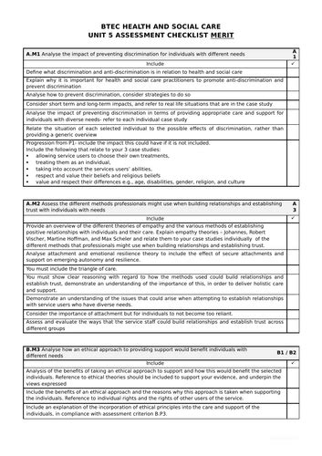 Unit 5 Meeting Individual Needs Assessment Checklist Passmerit