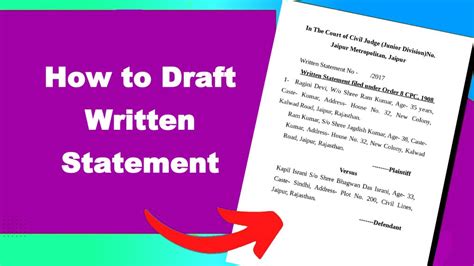 How To Draft Written Statement Under Order Viii Of Cpc Thelawion