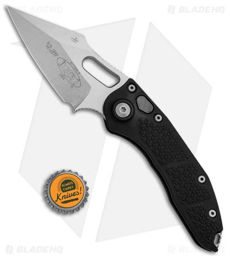 Microtech Stitch Automatic Knife Black 3 75 Stonewash 169 10 Blade Hq